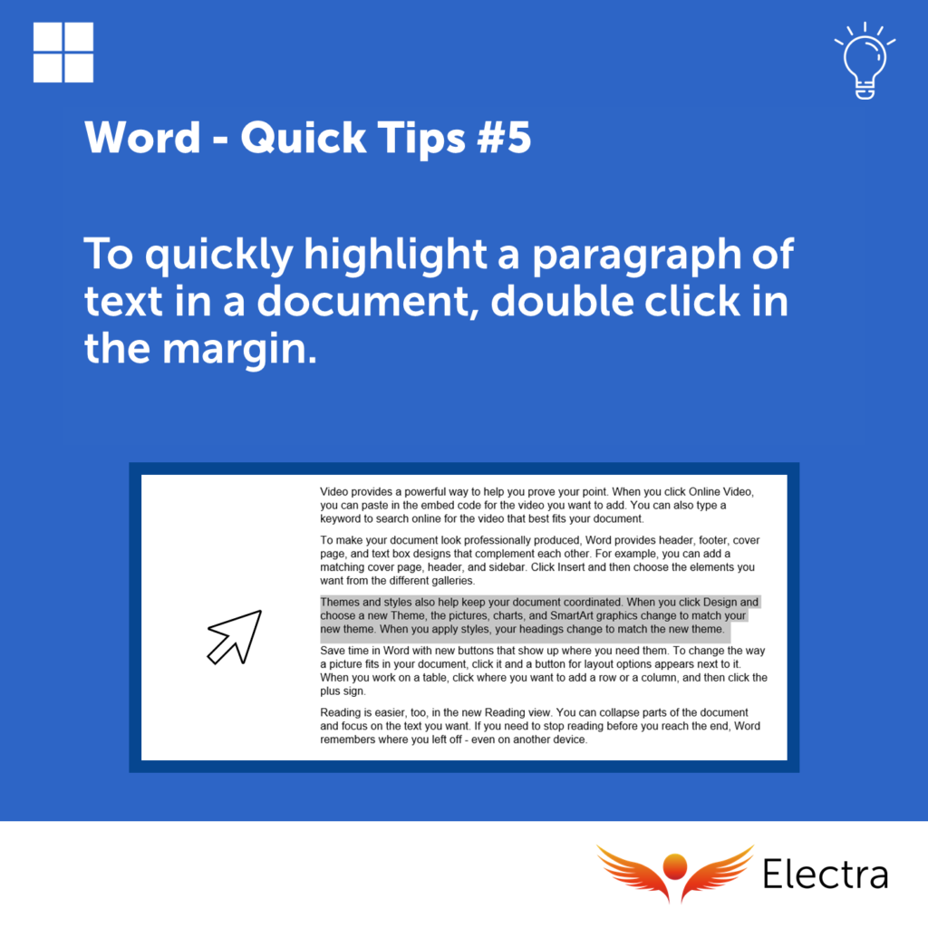 Microsoft 365 Quick Tips - a suite of quick M365 tips - Electra Learning